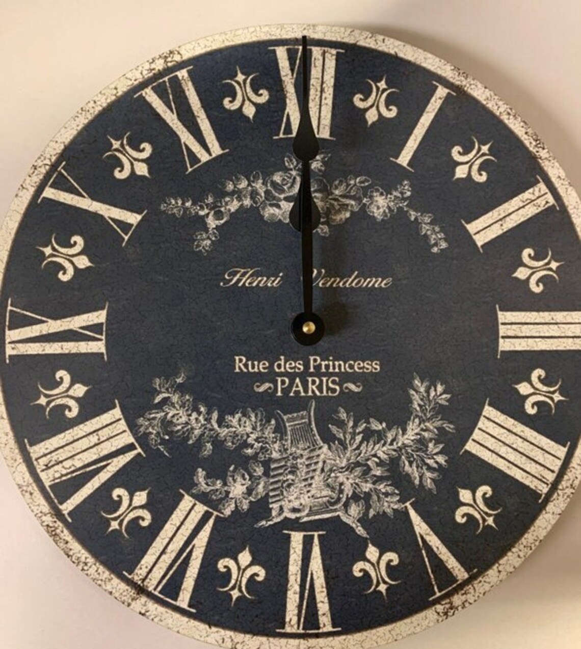 Slate Blue Toile Pendulum Clock Blue Fleur-de-lis Clock - Etsy