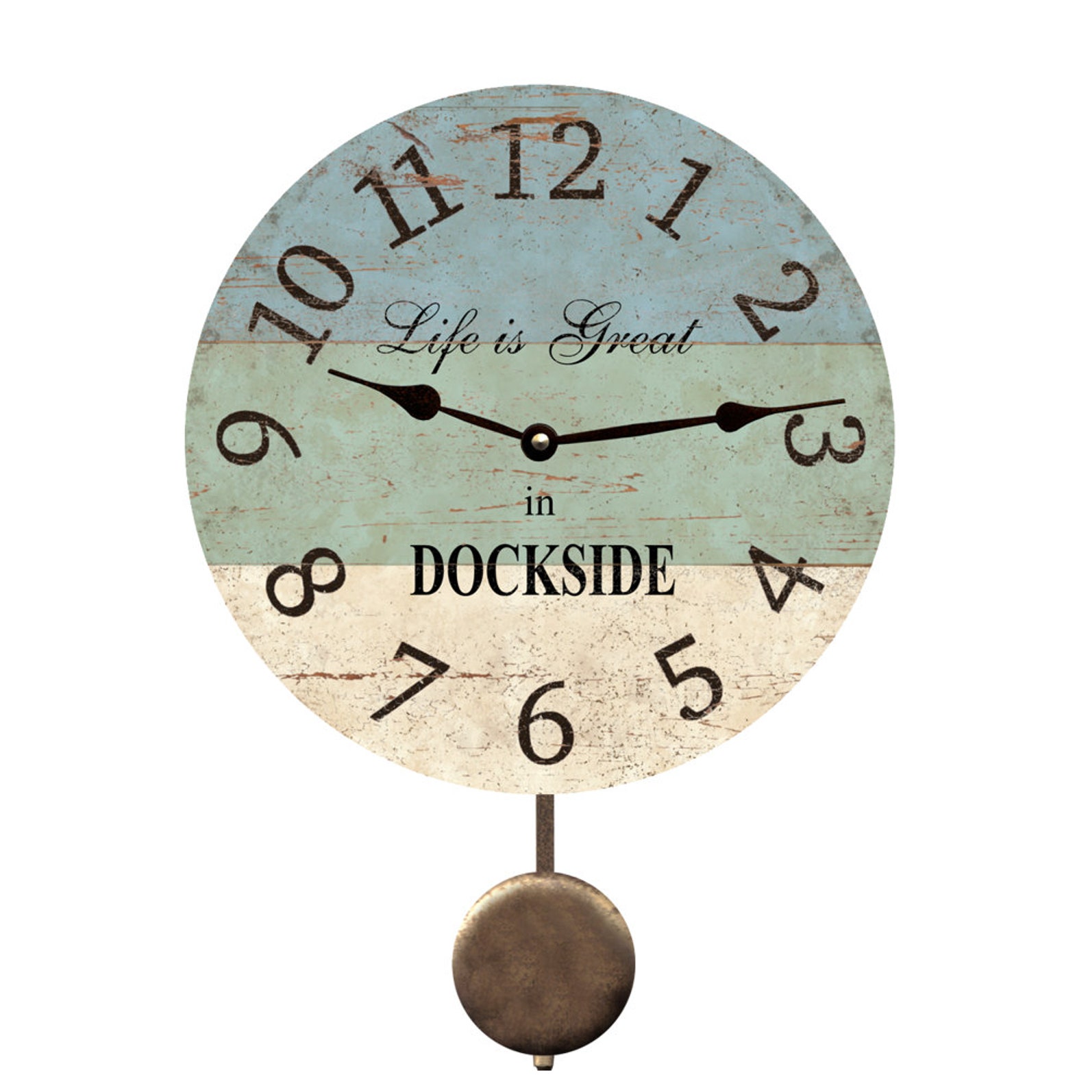 Personalized Beach Pendulum Clock- Beach Wall Clock - Etsy