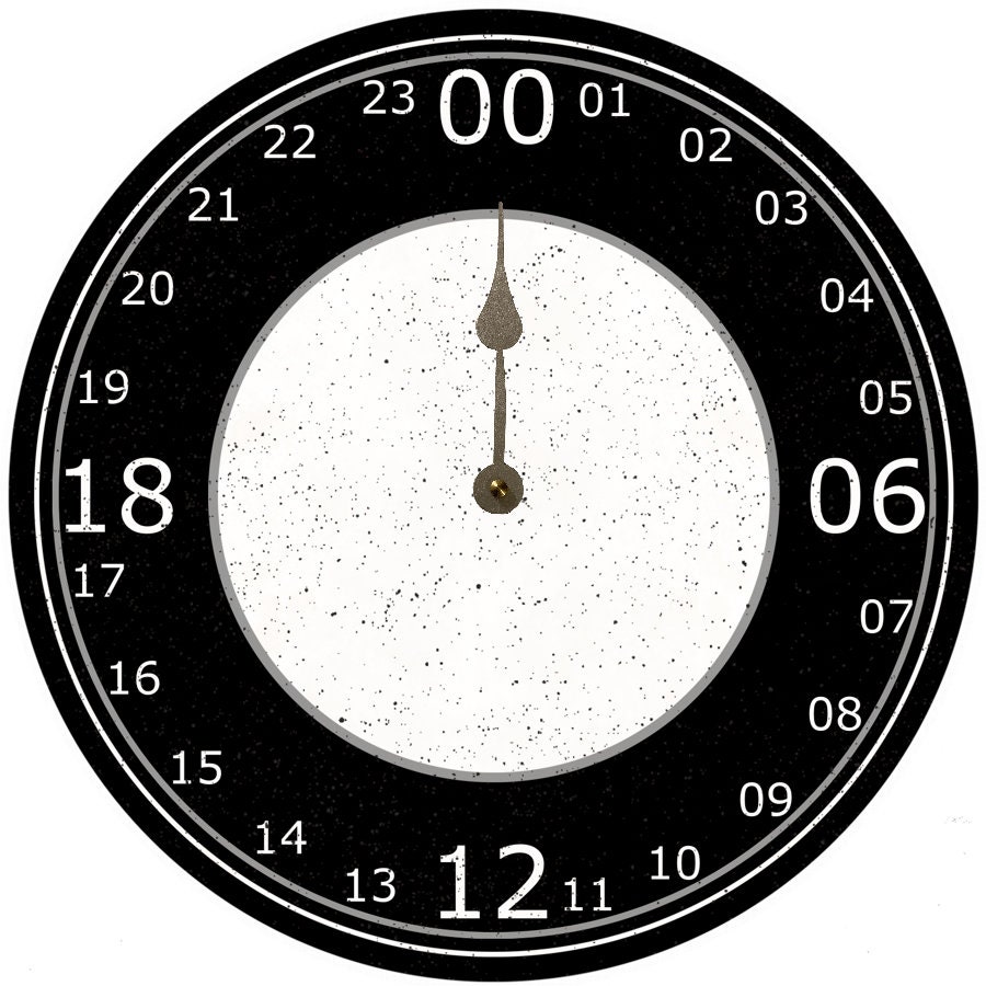 24 Hour Analog Clock Face