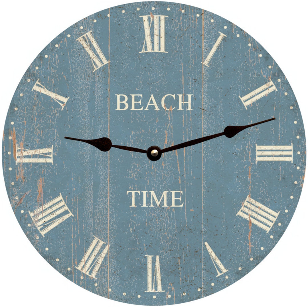 Nautical Beach Clock/beach Time Clock - Etsy