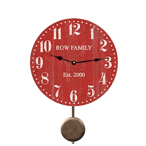 Personalized Red Clock- Barn Red Clock - Etsy