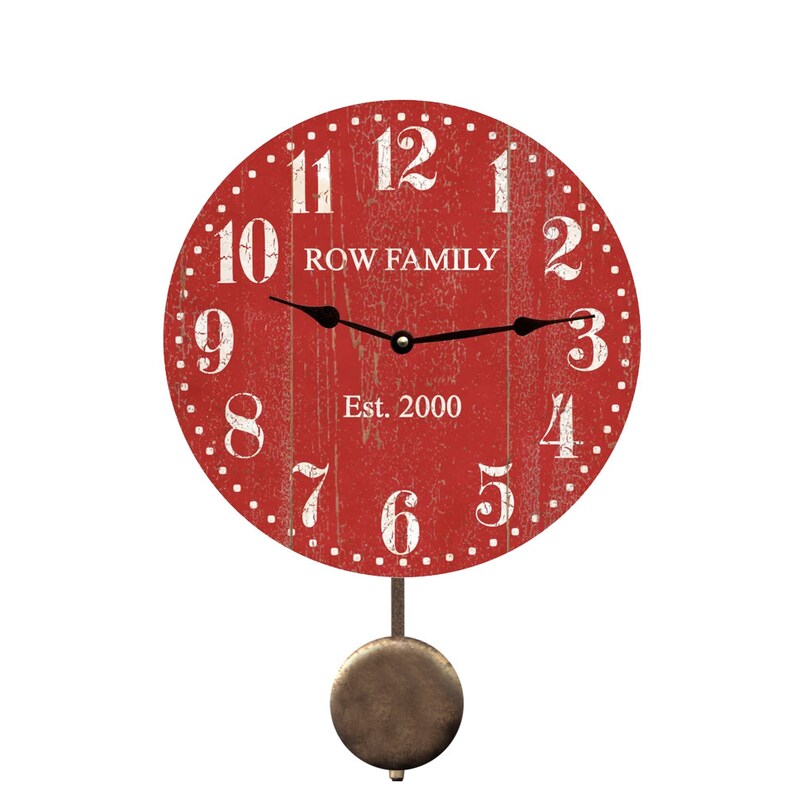 Personalized Red Clock Barn Red Clock - Etsy