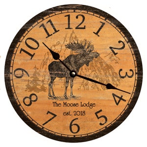 Personalized Moose Wall Clock- Cabin Clock-lodge Clock - Etsy