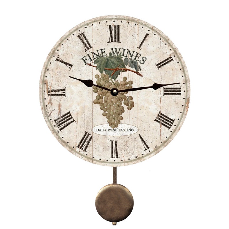 White Grapes Wine Clock – Elegant Wall Clock for Wine Enthusiasts - Etsy