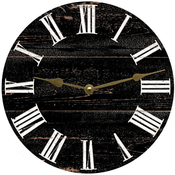 Black Wall Clock - Etsy