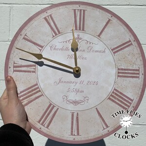 Pink Clock- Custom Birthdate Clock- Baby Shower Gift - Etsy