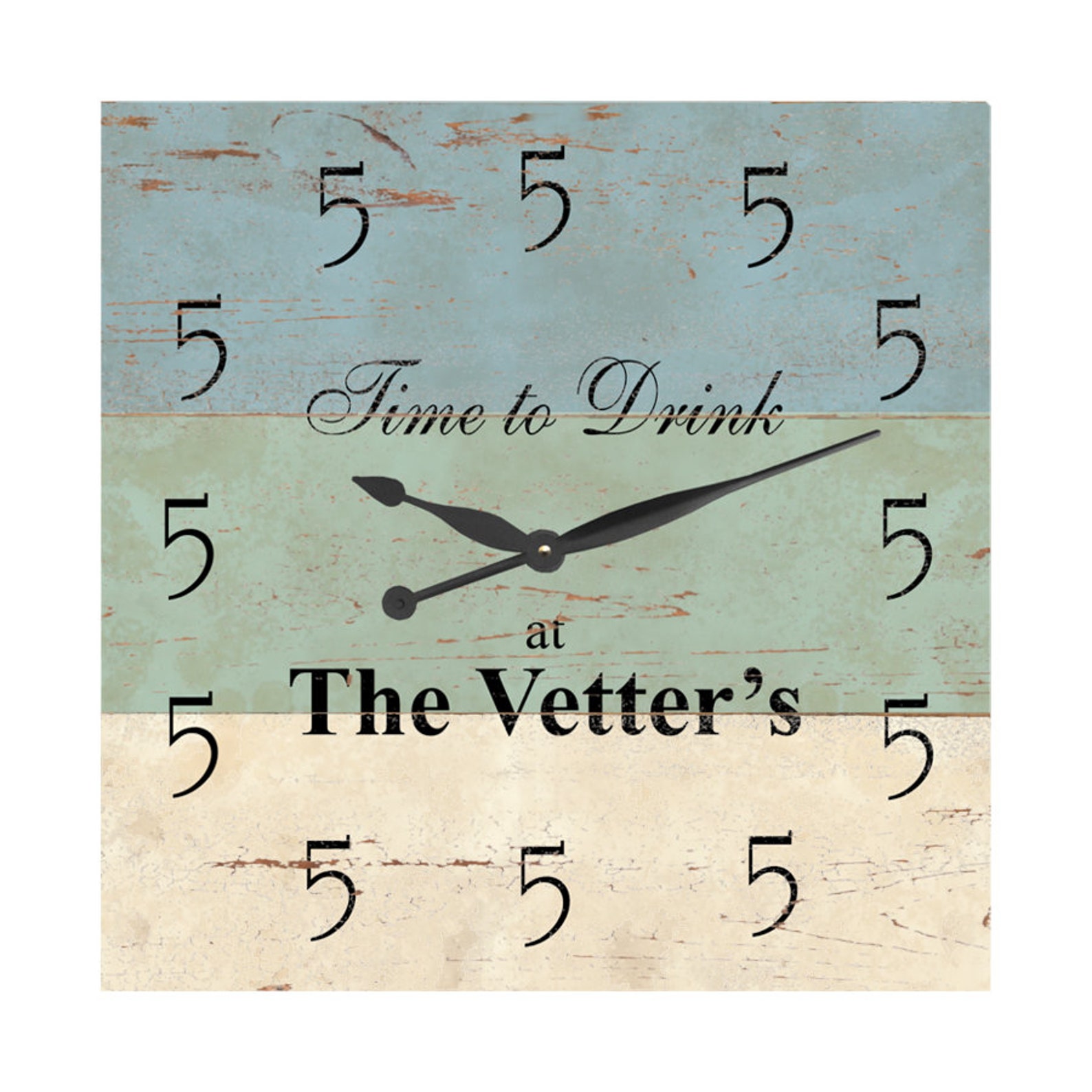 5 O Clock Personalized Beach Clock - Etsy