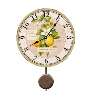 Handmade Lemon Clock for Kitchen | Sunny Farmhouse Decor | Lemon Fruit ...