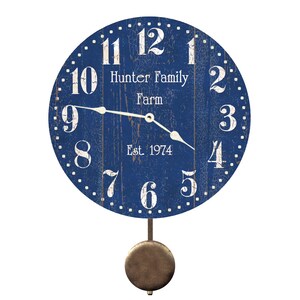 Personalized Blue Clock- Rustic Blue Clock - Etsy