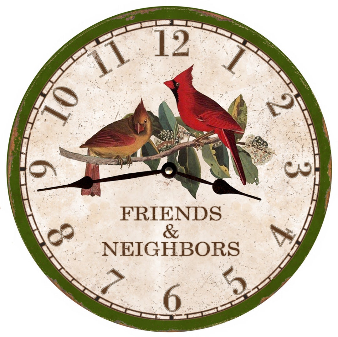 Friends and Neighbors Cardinal Clock - Etsy