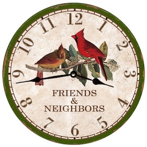 Friends and Neighbors Cardinal Clock - Etsy