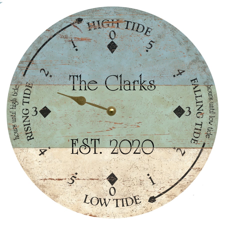 Tide Clock Personalized Beach Tide Clock - Etsy