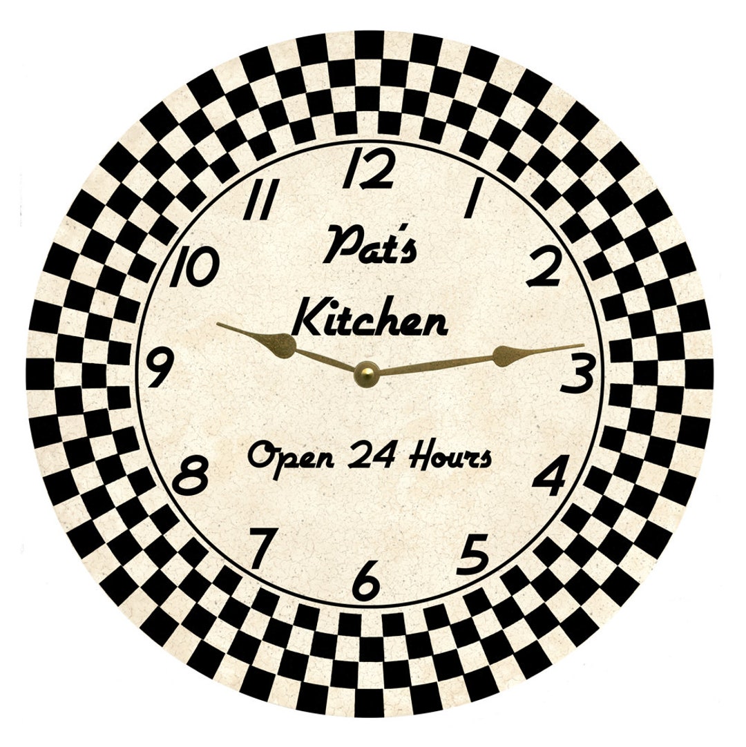 Retro Kitchen Clock- Personalized Clock - Etsy