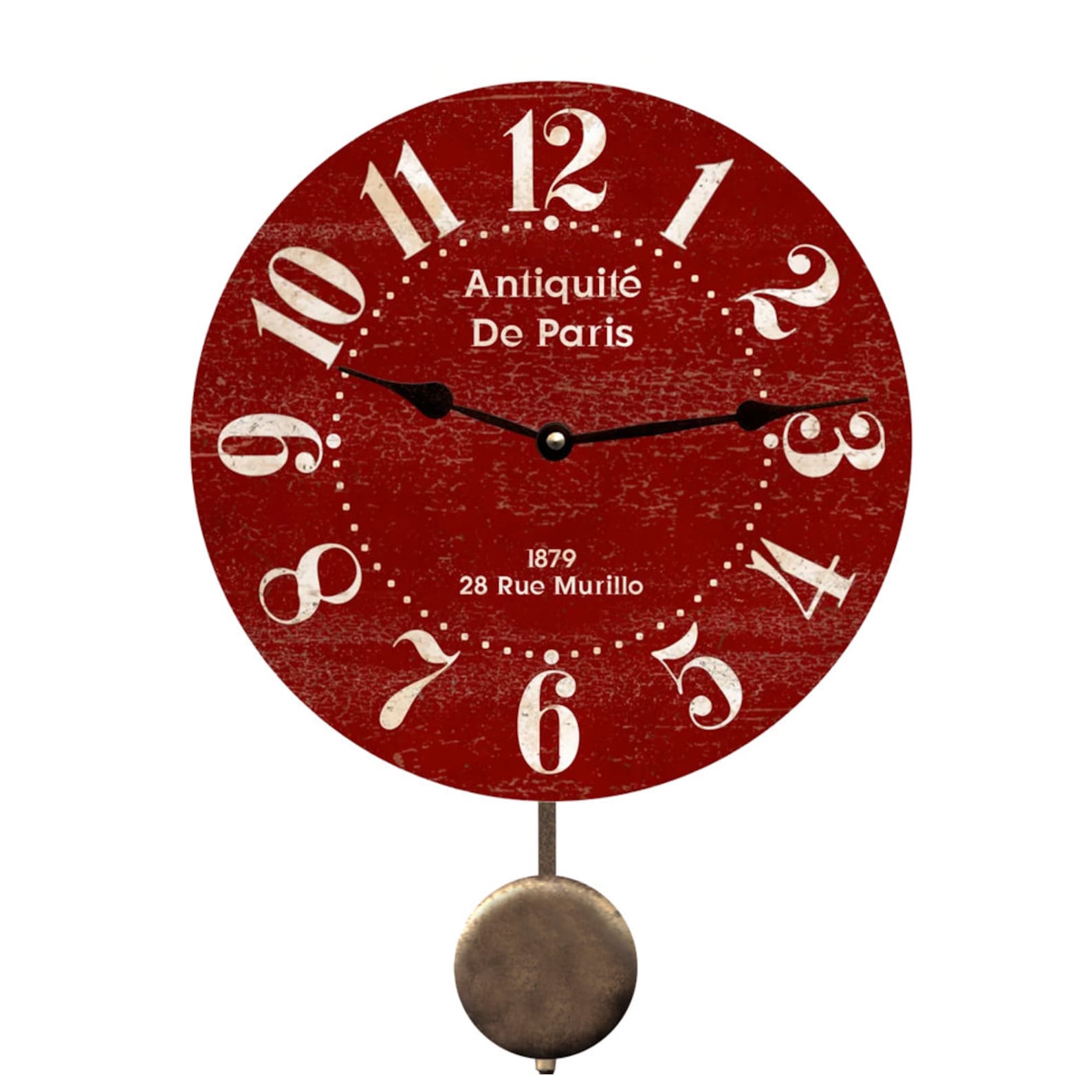Paris Clock Antiquite De Paris Clock Red Clock - Etsy