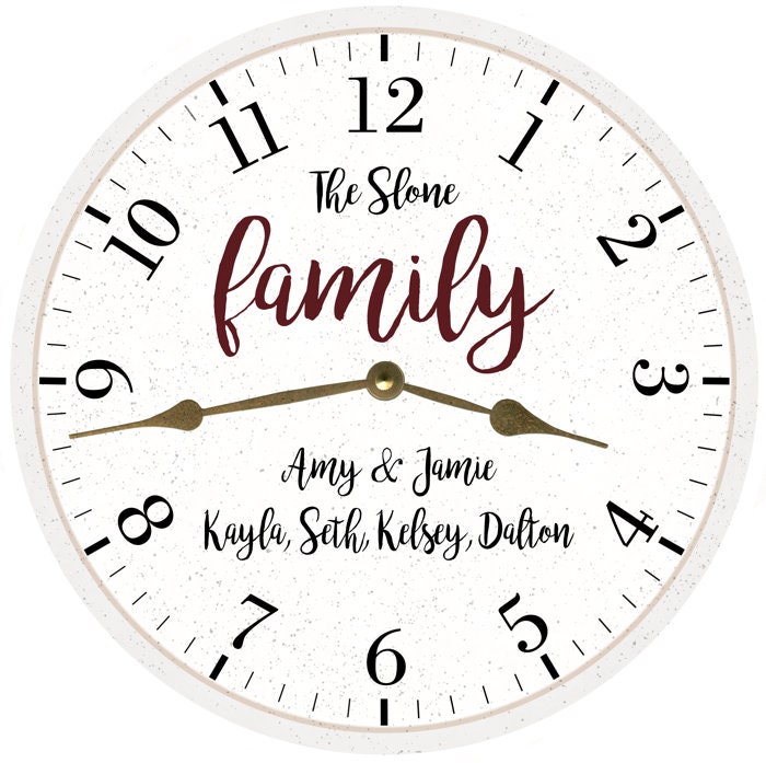 Family Name Clock Personalized White Family Name Clock - Etsy