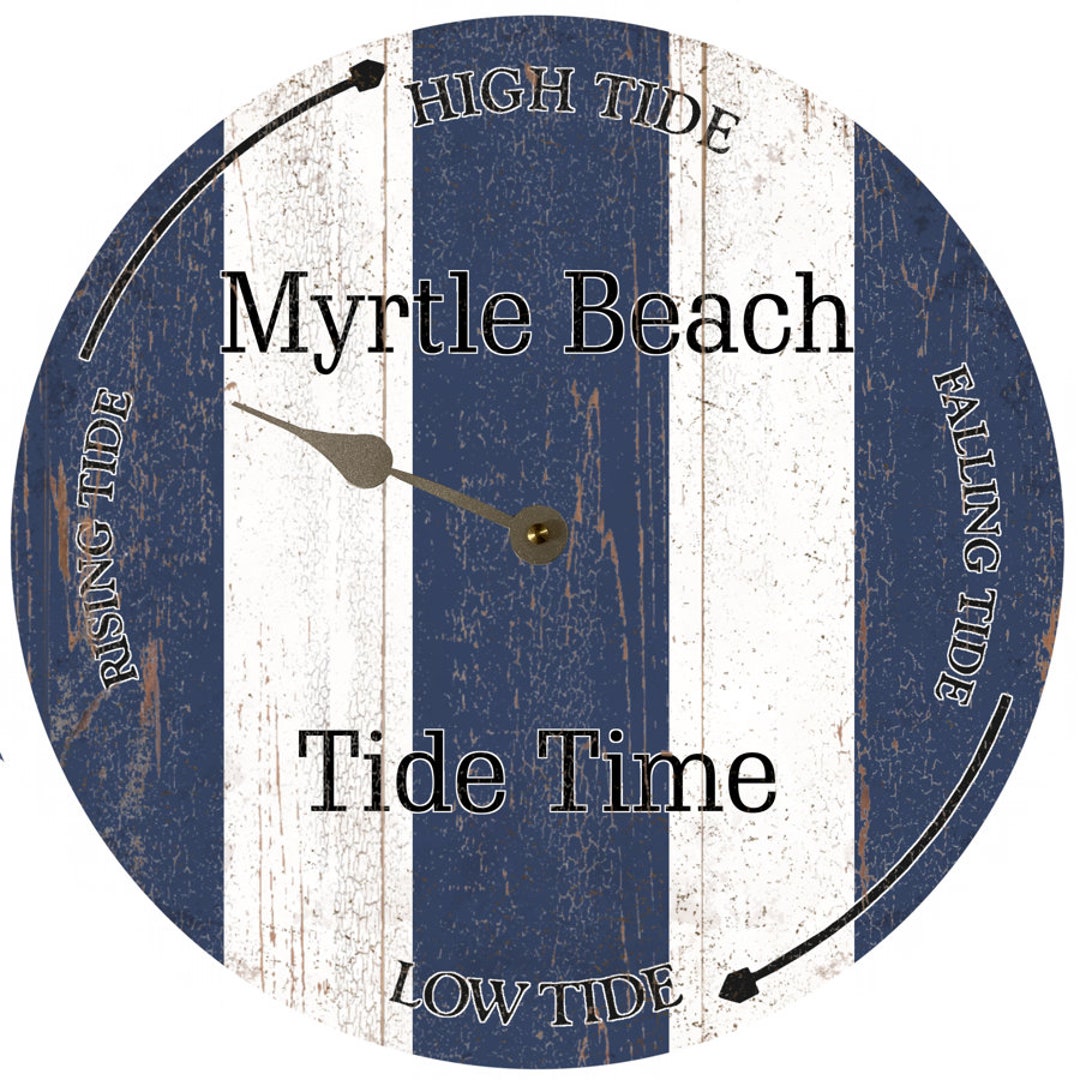 Personalized Beach Tide Clock - Blue and White Tide Clock - Etsy