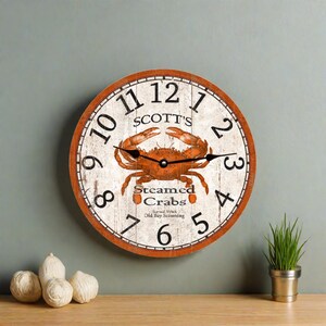 Crab Clock- Personalized Crab Clock - Etsy