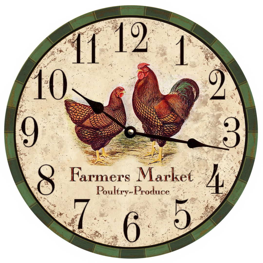 Farmers Market Clock- Market Clock- Kitchen Clock - Etsy