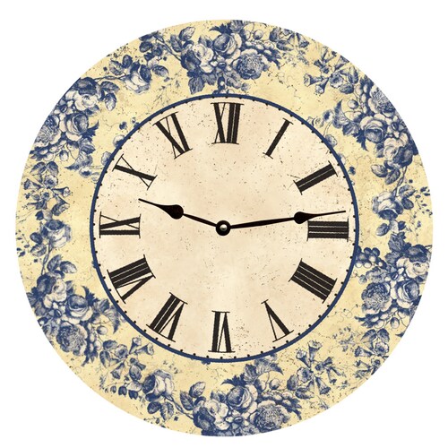 Floral Clock Blue Floral Toile Clock - Etsy