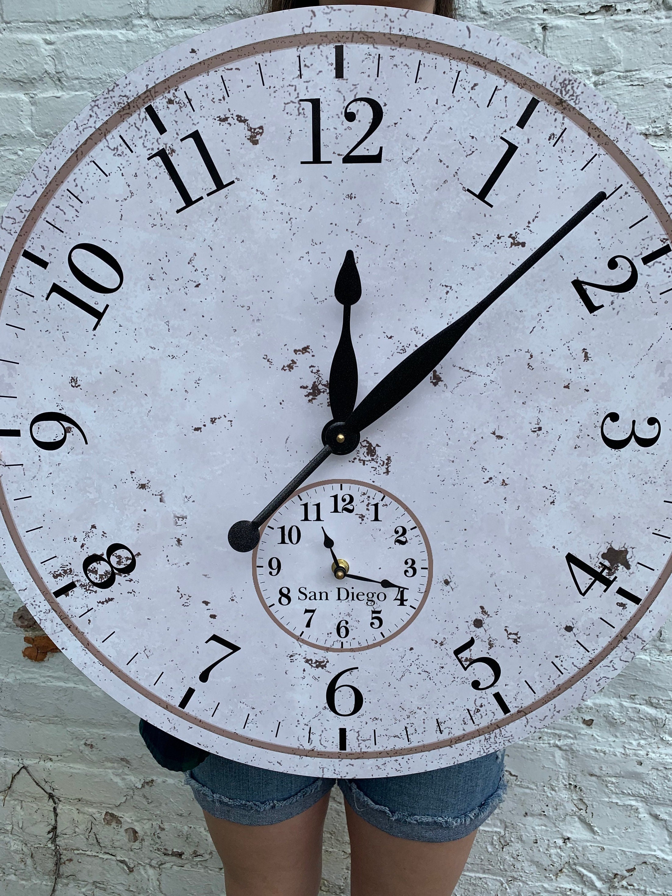 Time Zone Clock Two Time Zones Clock 23 Clock - Etsy Canada