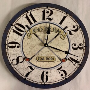 Blue Golf Clock- Personalized Golf Clock - Etsy