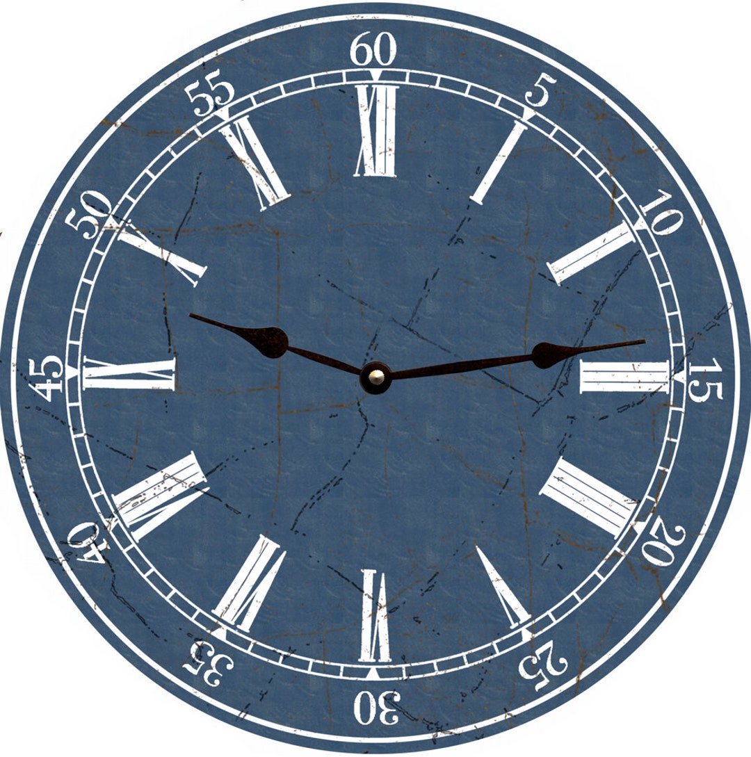 Navy Blue Clock - Etsy