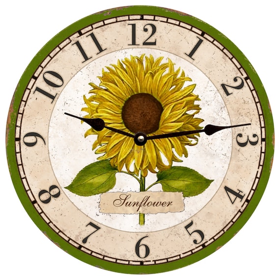 Flower Clock Sunflower Clock - Etsy