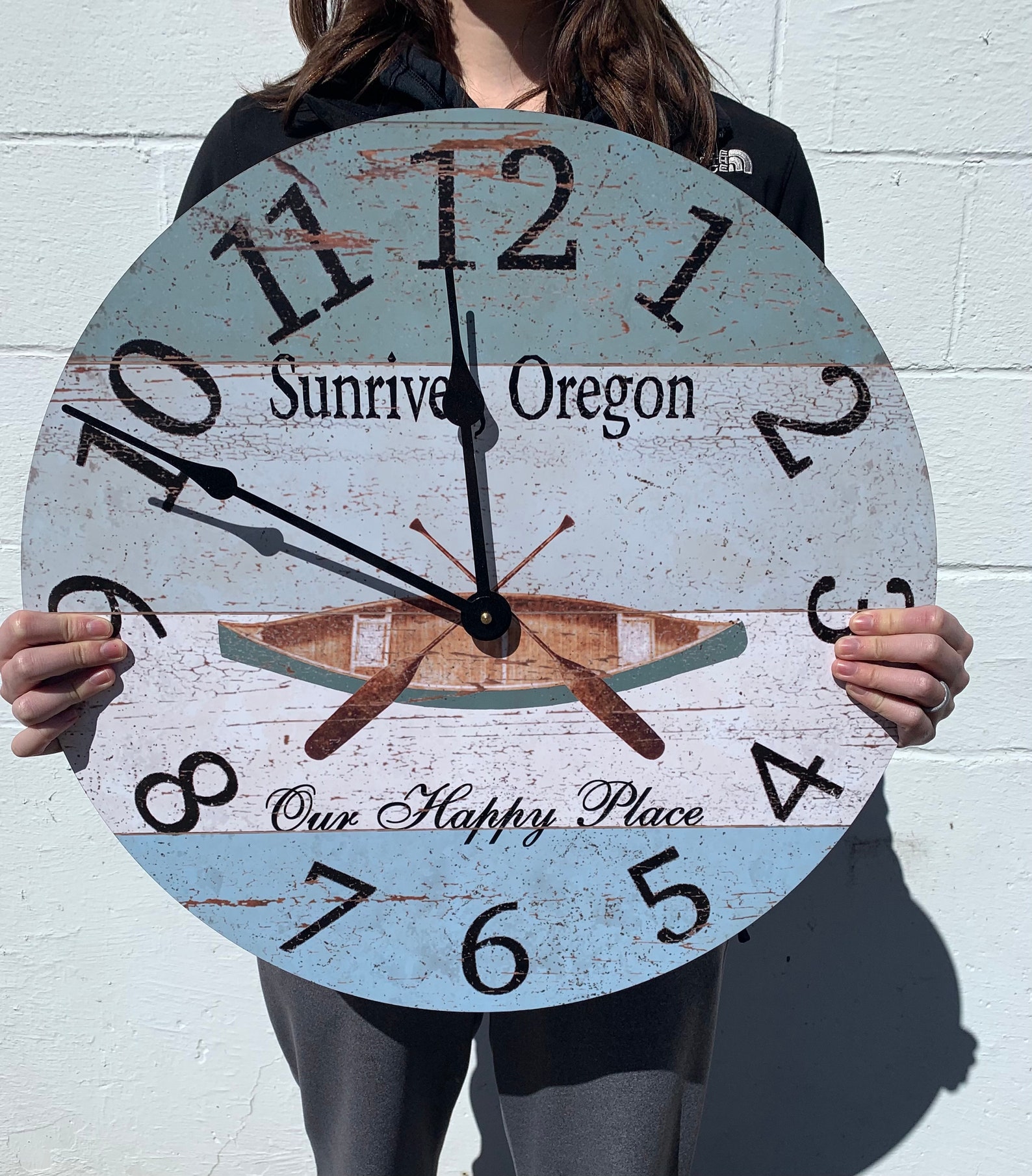 Personalized Canoe Lake Clock Our Happy Place Clock - Etsy