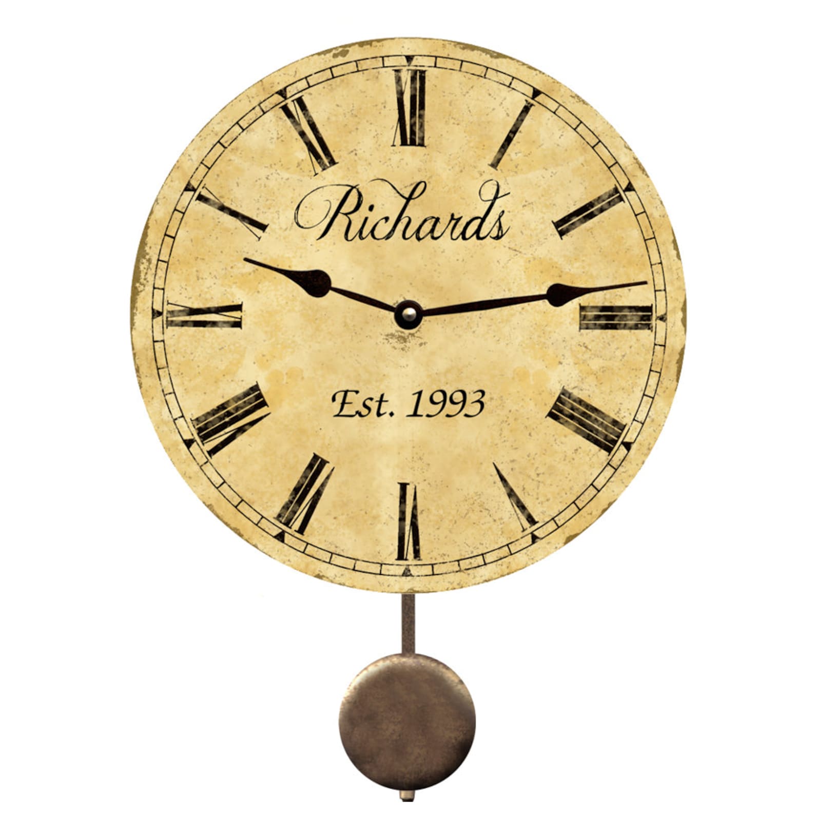 Personalized Classic Name Clock- Pendulum Clock - Etsy