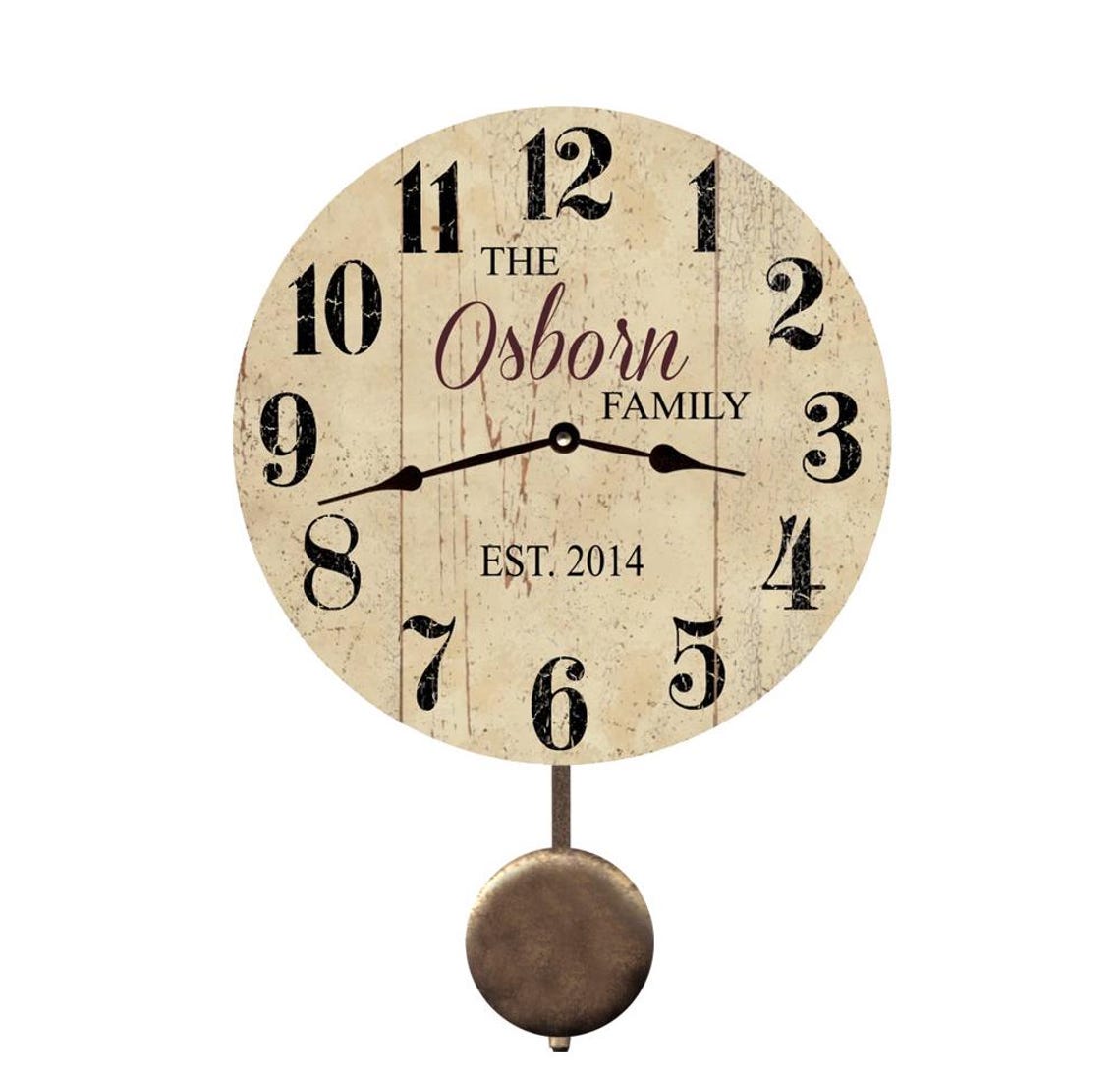 Personalized Family Name Wall Clock- Neutral Colored Family Clock - Etsy