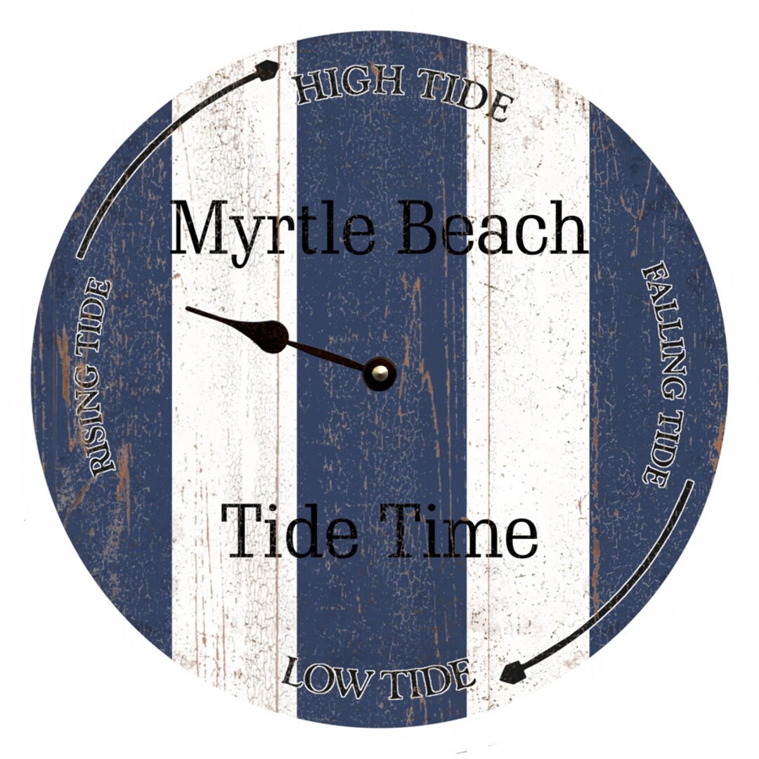 Personalized Beach Tide Clock Blue and White Tide Clock - Etsy