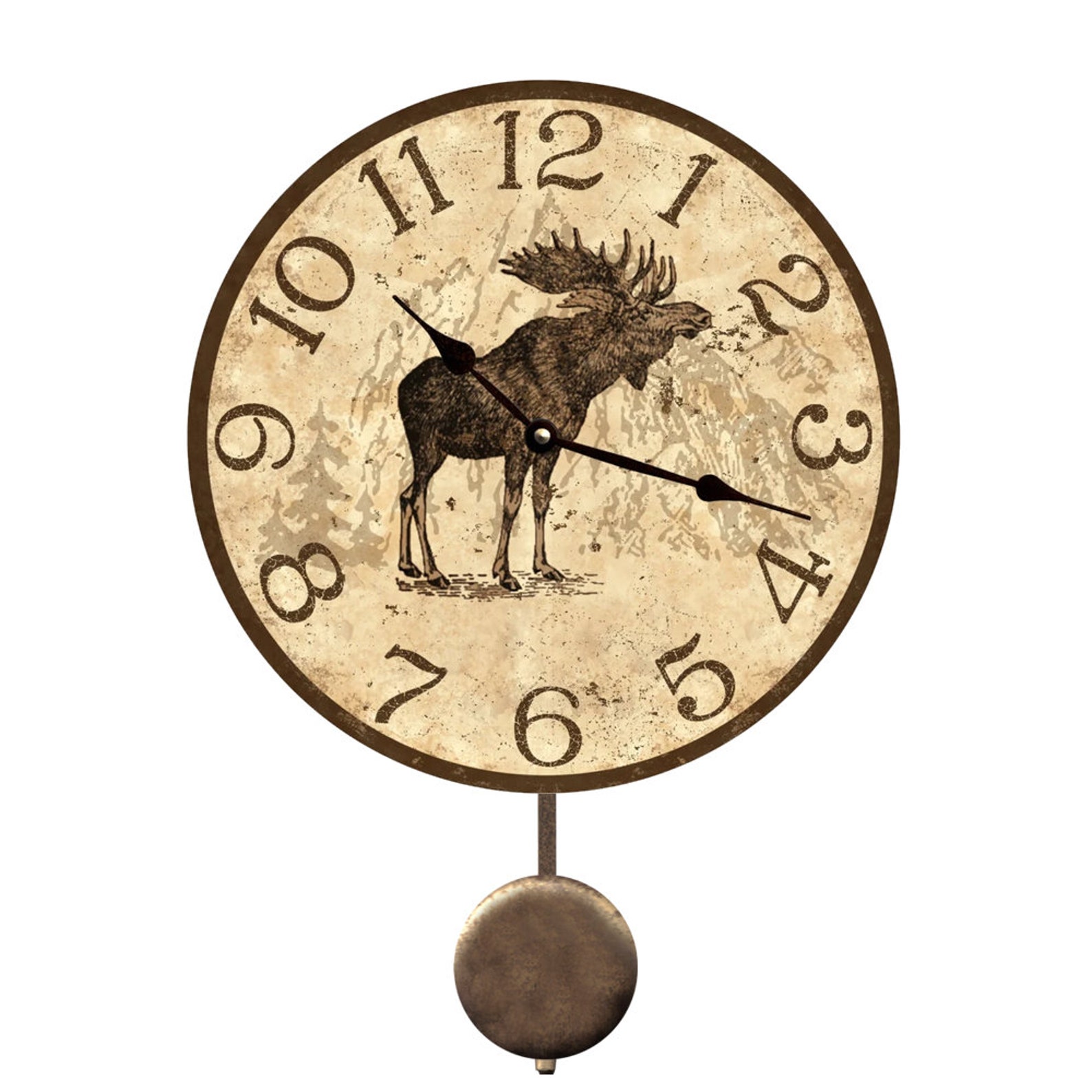 Rustic Moose Clock - Etsy