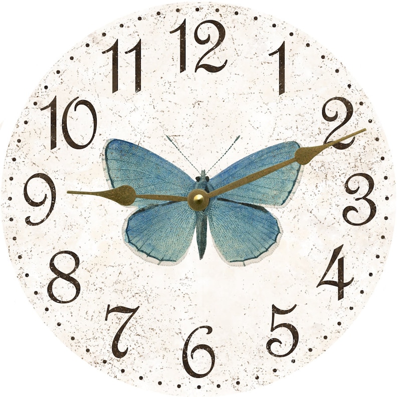 Butterfly Clock- White Rustic Clock - Etsy