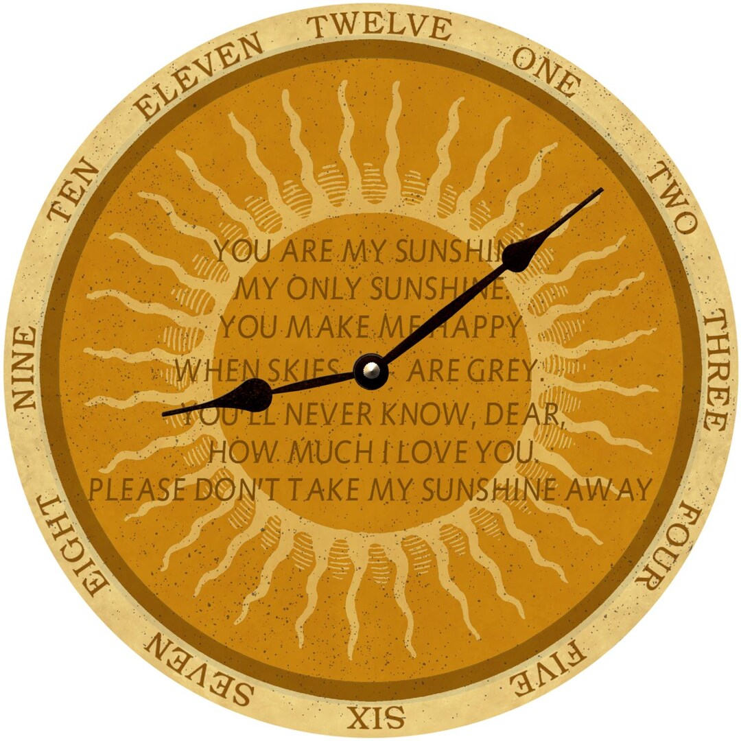 You Are My Sunshine Clock- Nursery Rhyme Clock- Whimsical Clock - Etsy