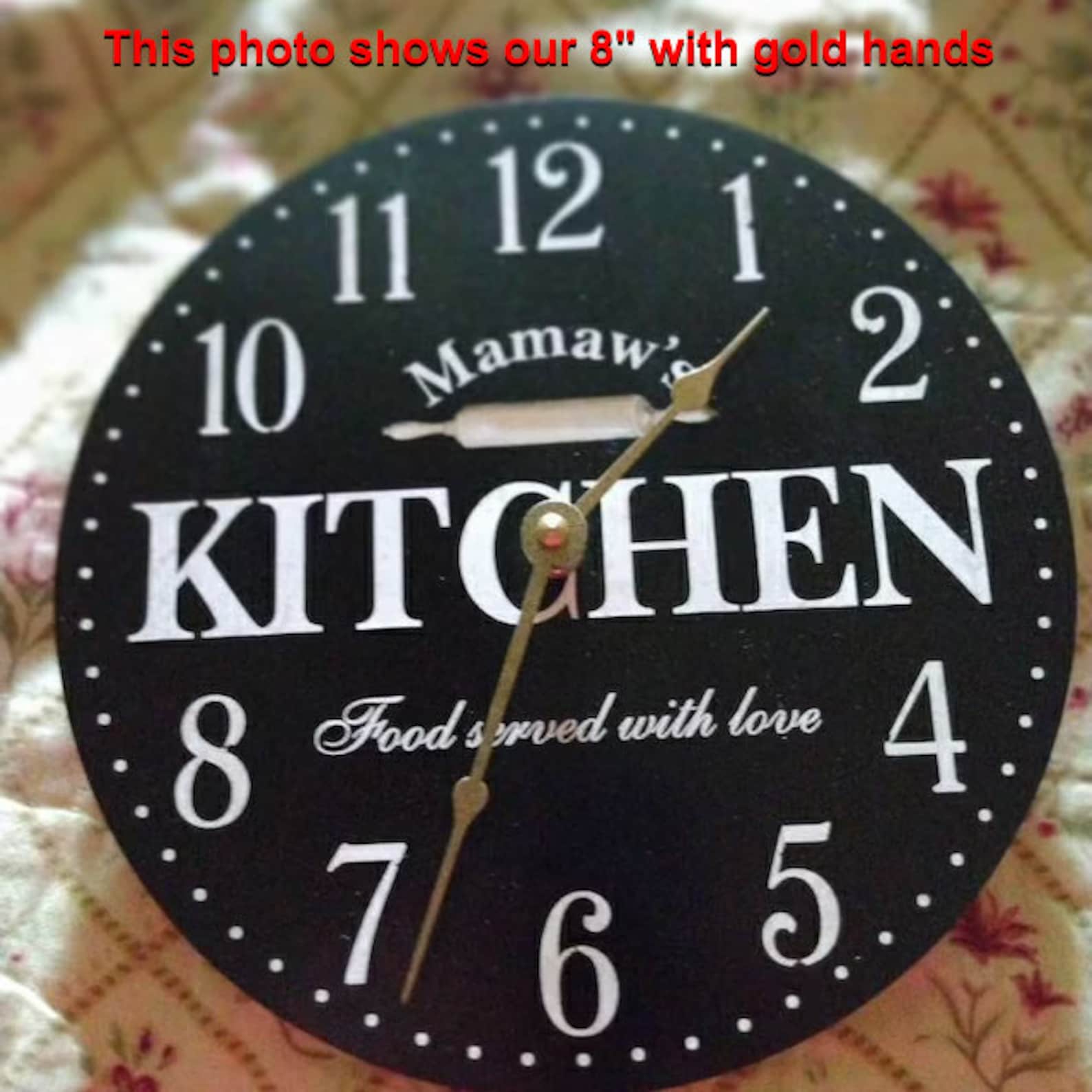 Personalized Kitchen Wall Clock Black Kitchen Clock | Etsy