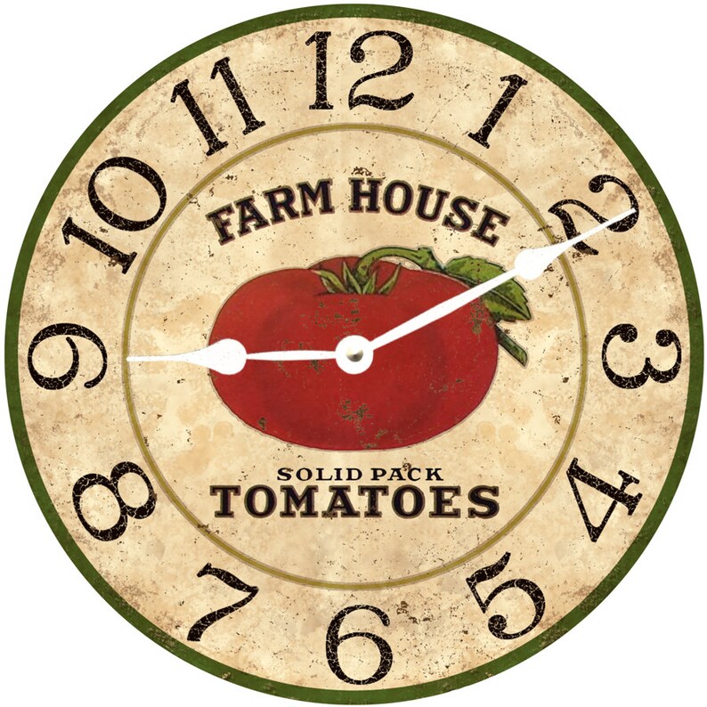 Tomato Clock Harvest Clock Country Kitchen Clock - Etsy