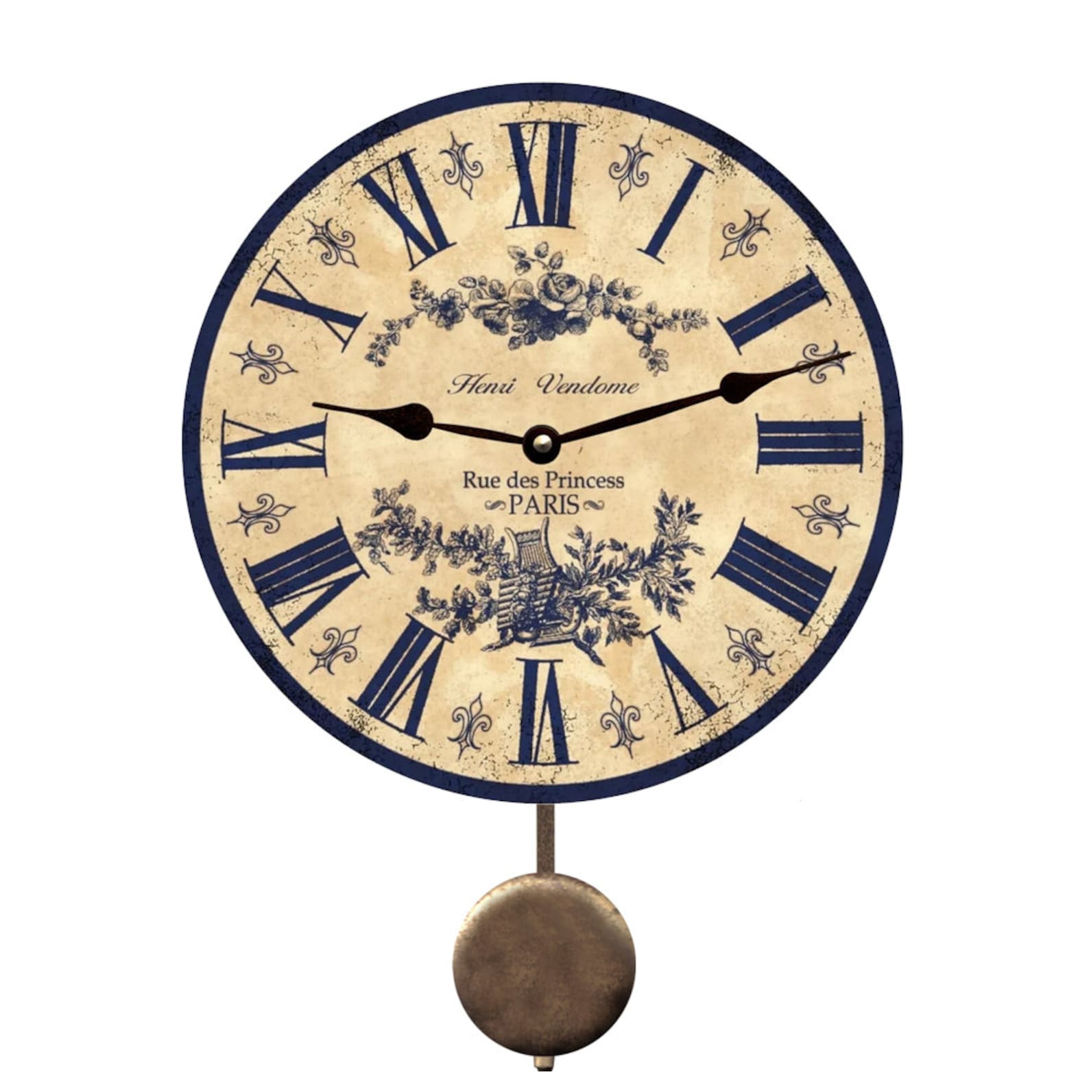 Blue French Toile Clock - Etsy