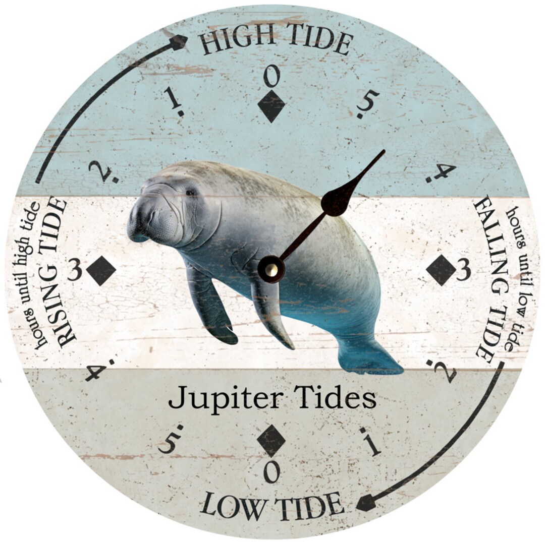 Tide Tracking Clock – Manatee Theme for Coastal Homes - Etsy