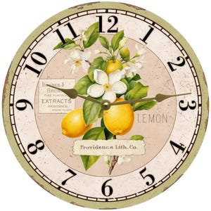 Handmade Lemon Clock for Kitchen | Sunny Farmhouse Decor | Lemon Fruit ...