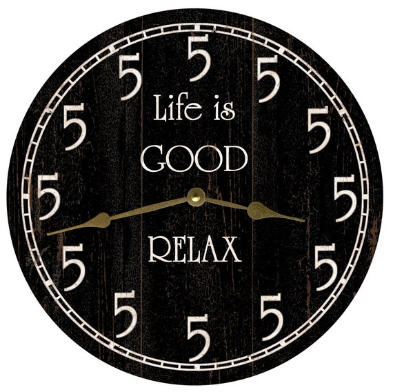 Personalized 5 O Clock Black Clock | Etsy