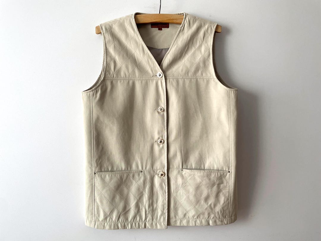 Vintage Beige Women's Vest: Home Waistcoat, Size Large - Etsy