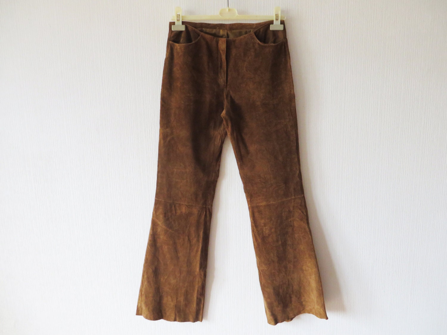 Brown Suede Leather Pants Womens Genuine Leather Trousers Etsy