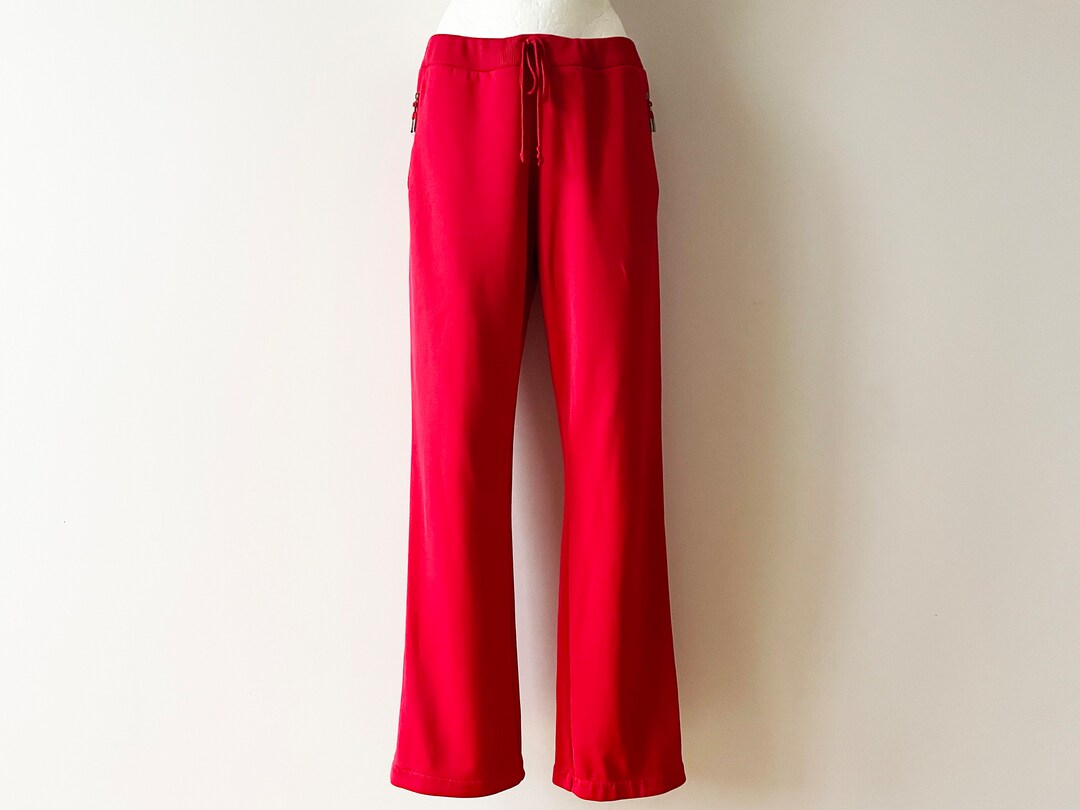 Bright Red Sport Pants, Long Breakaway Track Running Trousers ...