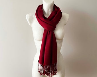 Crimson Red Scarf - Etsy