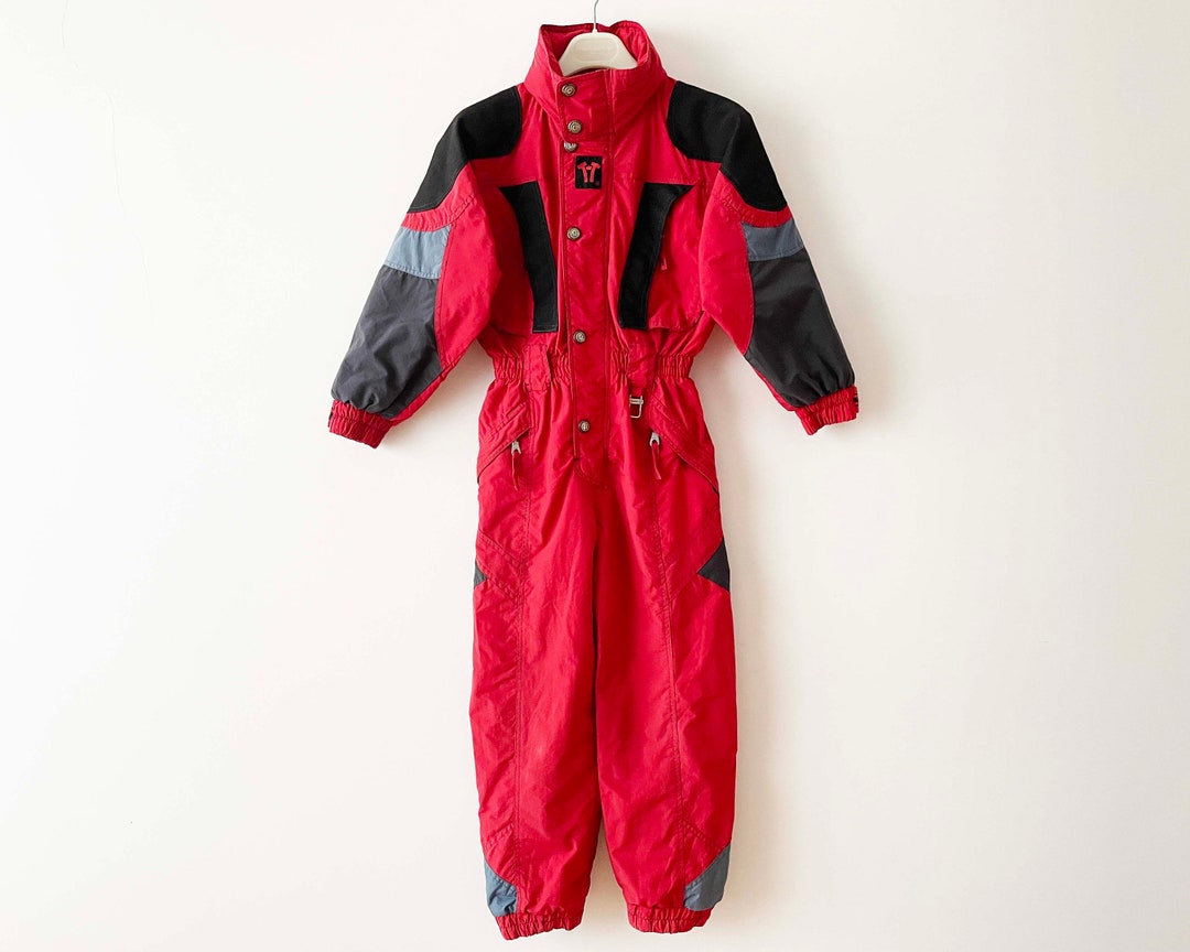 90s One Piece Ski Suit, Crimson Snowsuit, Kids Outdoor Winter Wear ...