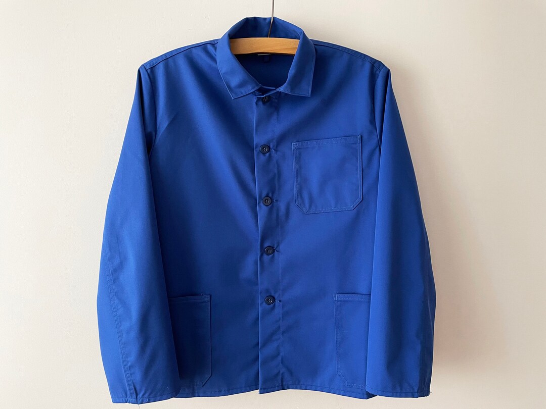 Blue Work Jacket, Workers Jacket, Cotton Blend Workwear, Work Clothes ...