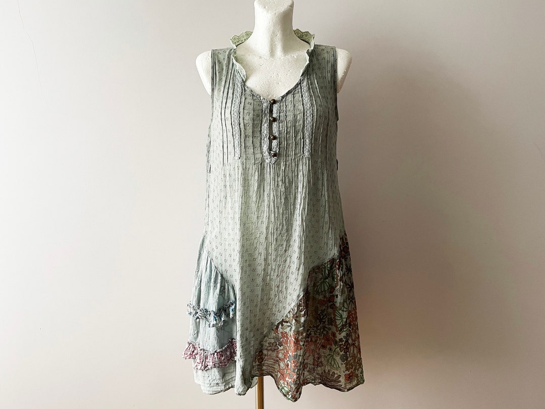 Women's Summer Dress, Cotton Shabby Shick Sleeve Less Gown, Lightweight ...