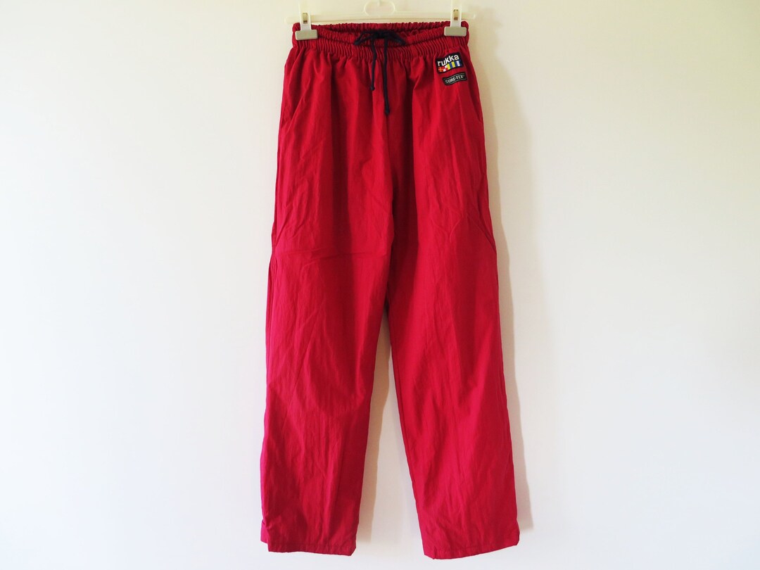 RUKKA Nylon Sport Pants Crimson Red High Waist Waterproof Sporty ...