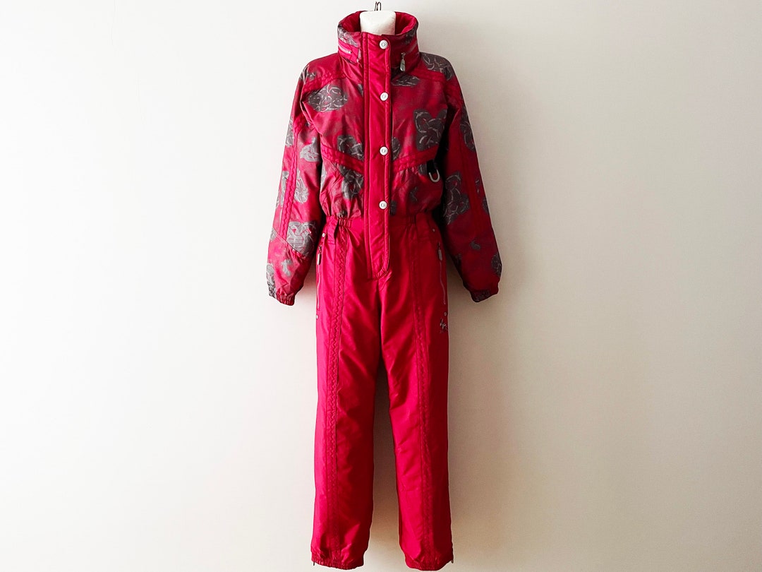 One Piece LUHTA Ski Suit, Raspberry Red Snowsuit, Hipster Winter Wear ...
