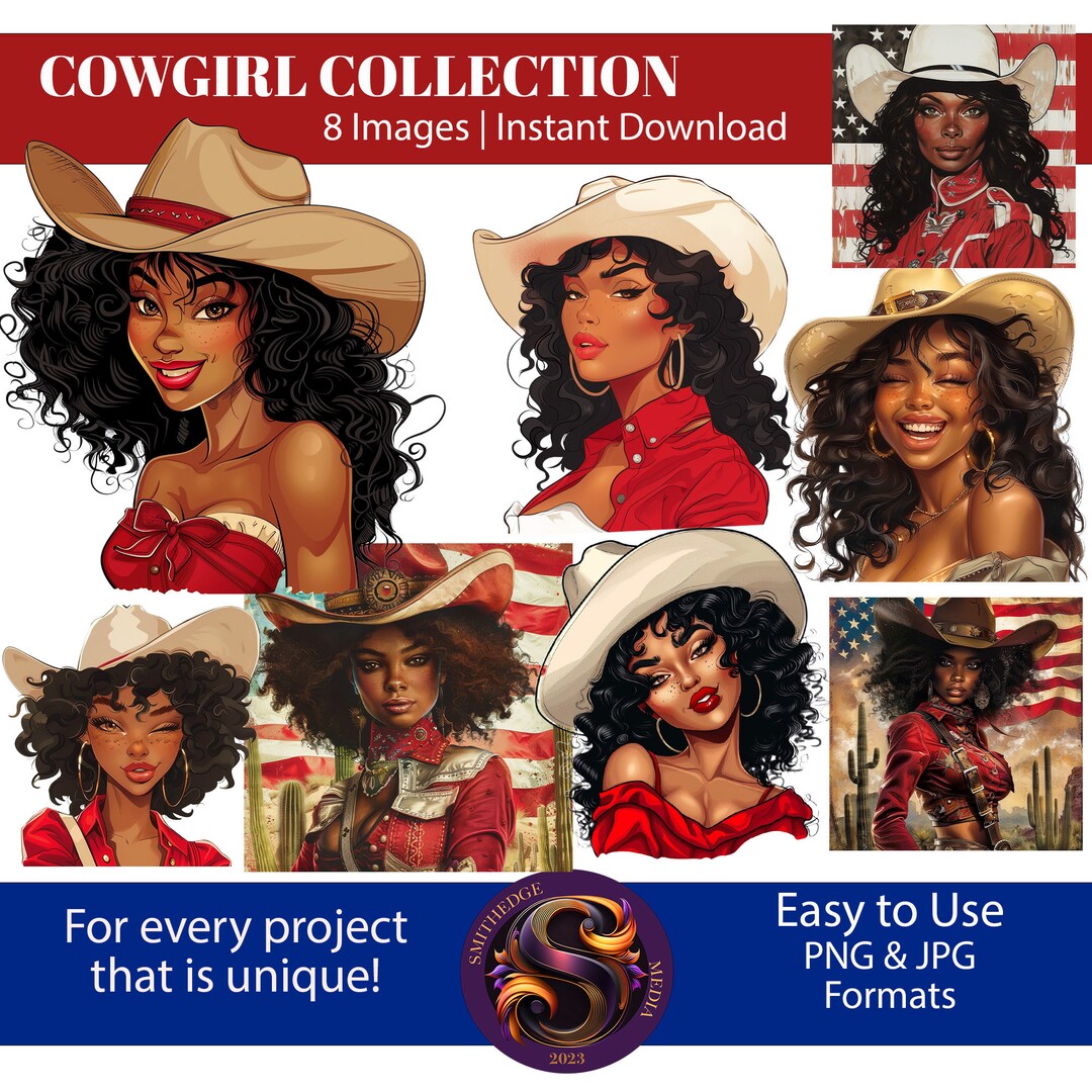 Digital Cowgirls Clipart | Western Girl | Instant Download Images | 8 ...